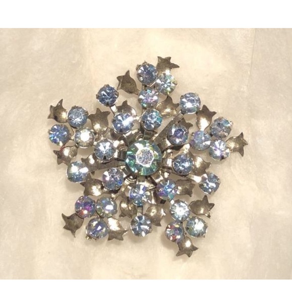 Triad | Jewelry | Vintage 95s Triad Blue Rhinestone Brooch | Poshmark
